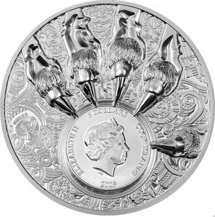 Cook Islands Silver 5 Dollars "Elizabeth II The Lion" 2023 ...
