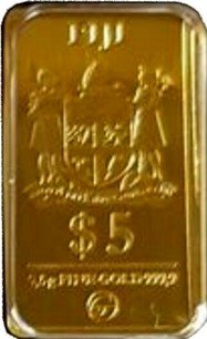 Fijian Gold 5 Dollars "Sagrada Familia" 2017 | coinscatalog.NET