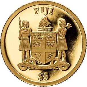 5 Dólares de Fiji de Oro "Salven el Océano. Tortuga Laúd" 2020 ...