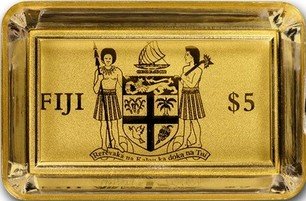 Fijian Gold 5 Dollars "South African Springbok. Victoria Falls" 2017 ...