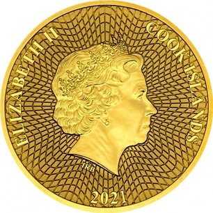 Cook Islands 1/2 Oz Gold 50 Dollars "Elizabeth II Gold Star" 2021 ...