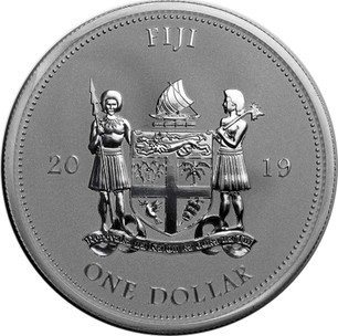 Fijian Silver One Dollar "Easter Island Moai" 2019 | coinscatalog.NET
