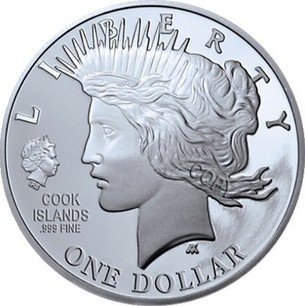 Cook Islands Silver One Dollar "Elizabeth II Double Liberty Head Dollar ...