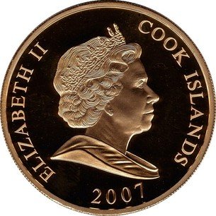 Cook Islands Gold plated Copper One Dollar "Queen Victoria" 2007 ...