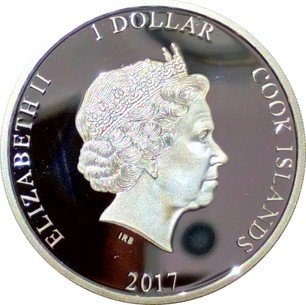 Cook Islands Silver plated Copper-Nickel 1 Dollar "65th anniversary of ...
