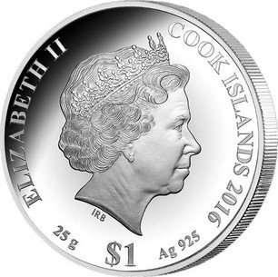 1 Dólar de Plata de las Islas Cook "El Capitán Cook Descubre la Bahía ...