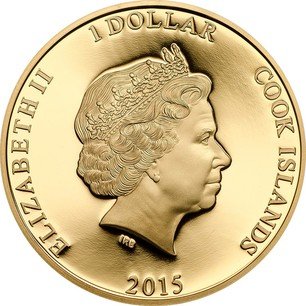 Cook Islands Gold plated Copper-Nickel 1 Dollar "Elizabeth II Friends ...