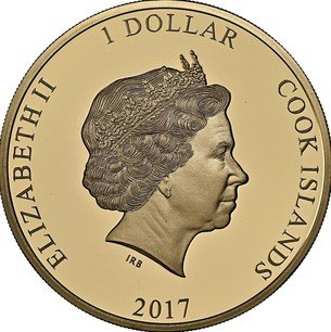 Cook Islands Gold plated Copper-Nickel 1 Dollar "Elizabeth II Princess ...