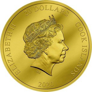 Cook Islands Gold 20 Dollars "Elizabeth II Wisteria" 2020 ...