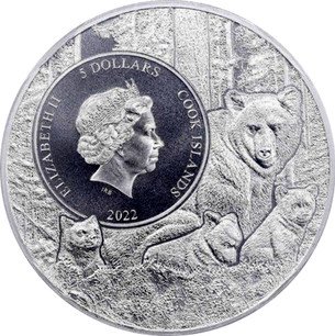 Cook Islands Silver 5 Dollars "Elizabeth II Badger" 2022 | coinscatalog.NET