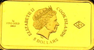 Cook Islands Gold 5 Dollars "Elizabeth II Californian Gold Rush" 2015 ...