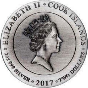 Cook Islands 2 Oz Silver Two Dollars "Elizabeth II Ares" 2017 ...