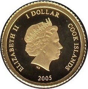 Cook Islands Gold 1 Dollar "Elizabeth II Benedict XVI" 2005 ...
