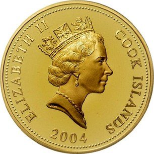 Cook Islands 1 Oz Gold plated Silver 1 Dollar "Elizabeth II Japanese ...