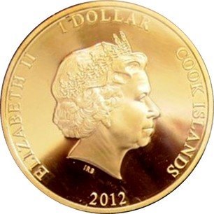 Cook Islands Gold plated Copper-Nickel 1 Dollar "Elizabeth II Prince ...
