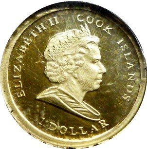Cook Islands Gold 1 Dollar "Elizabeth II Queen Elizabeth II" 2008 ...