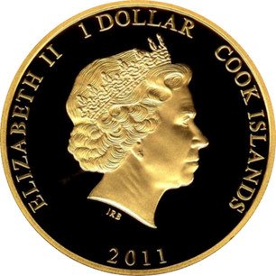 Cook Islands Copper-Nickel plated Gold 1 Dollar "Mars Exploiration ...