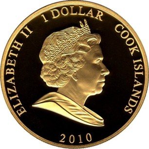 Cook Islands Copper-Nickel plated Gold 1 Dollar "Orbiter Shuttle ...