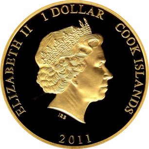 Cook Islands Copper-Nickel plated Gold 1 Dollar "Space Station ISS ...