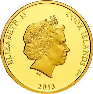 Cook Islands Gold 100 Dollars "Elizabeth II Maetel" 2013 | coinscatalog.NET