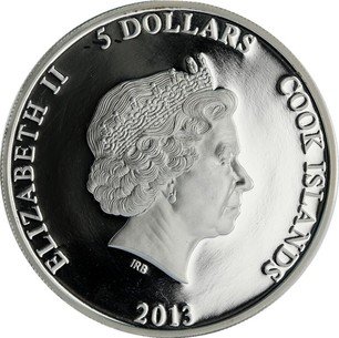 Cook Islands Silver 5 Dollars "Elizabeth II Emperor" 2013 ...