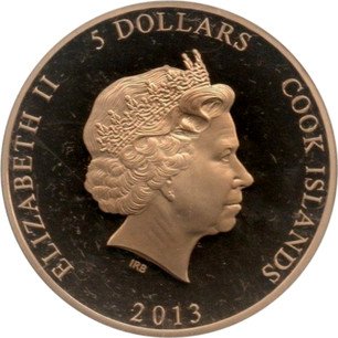 Cook Islands Gold 5 Dollars "Elizabeth II Queen Elizabeth II. Sixty ...