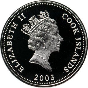 Cook Islands Copper-Nickel 50 Cents "Elizabeth II Aries" 2003 ...
