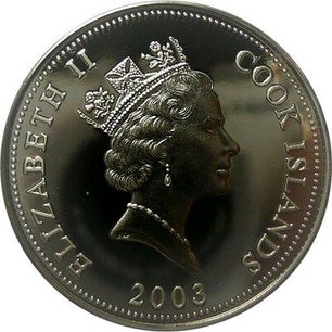Cook Islands Copper-Nickel 50 Cents "Elizabeth II Libra" 2003 ...