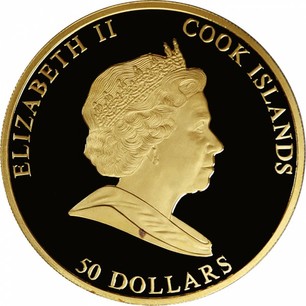Cook Islands Gold 50 Dollars "Elizabeth II Two hares" 2011 ...