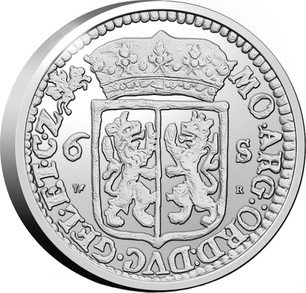 Dutch 2 Oz Silver 6 Stuivers "Scheepjesschelling. Gelderland Piedfort" 2024 | coinscatalog.NET