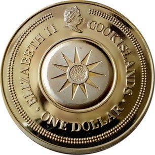 Cook Islands Gold plated Copper-Nickel One Dollar "Elizabeth II ...