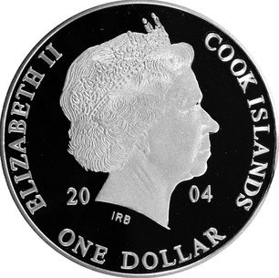 Cook Islands Silver One Dollar "Elizabeth II Pearl Harbor" 2004 ...
