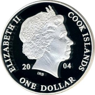 Cook Islands Silver One Dollar "Queen Mother" 2004 | coinscatalog.NET