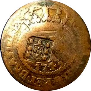 Cobre Brasileño 10 Reis "Moneda Contramarcada Joao" 1809 KM# 260 ...