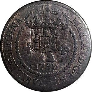 Brazilian Copper 10 Reis "Joao Countermarked Coin" 1809 KM# 264.1 ...