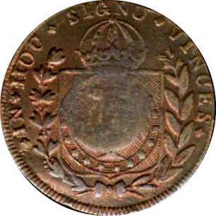 Cobre Brasileño 10 Reis "Pedro I" 1835 KM# 423.1 | coinscatalog.NET