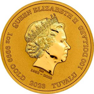 Tuvaluan 1 Oz Gold 100 Dollars "Fancy" 2023 | coinscatalog.NET