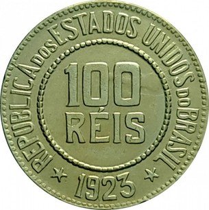 Brazilian Copper-Nickel 100 Reis "Liberty. Republic" 1918-1935 KM# 518 ...