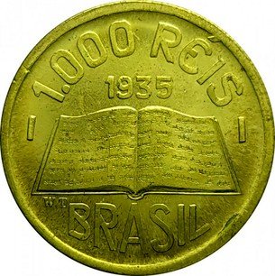 Brazilian Aluminum-Bronze 1000 Reis "Jose de Anchieta" 1935 KM# 534 ...