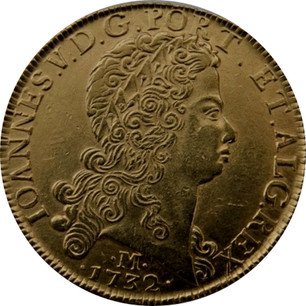 Brazilian Gold 12800 Reis "Joao V" 1727-1733 KM# 139 | coinscatalog.NET