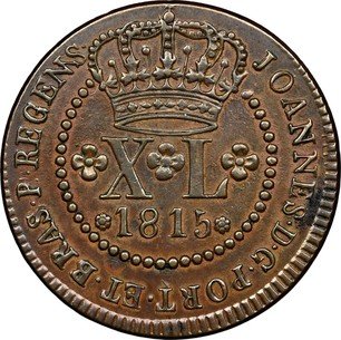 Brazilian Copper 40 Reis "Joao" 1812-1817 KM# 234.3 | coinscatalog.NET