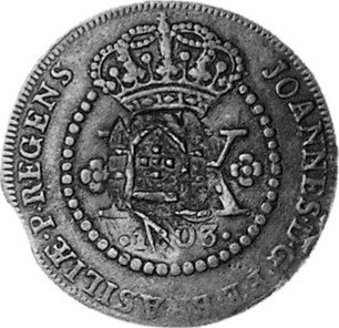 Cobre Brasileño 40 Reis "Moneda Contramarcada" 1809 KM# 285 ...