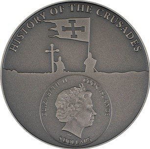 Cook Islands Silver 5 Dollars "Charles III Prussian Crusades" 2023 ...