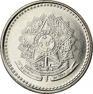 50 Centavos Brasileños de Acero Inoxidable "Armas Nacionales" 1986-1988 ...