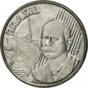 Brazilian Stainless Steel 50 Centavos "Rio Branco" 2002-2023 KM# 651a | coinscatalog.NET