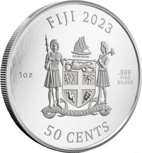 Fijian 1 Oz Silver 50 Cents "Unicorn. Coloured" 2023 | coinscatalog.NET