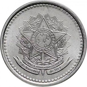 500 Cruzeiros Brasileños de Acero Inoxidable "Armas Nacionales" 1985 ...