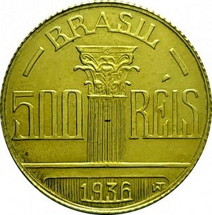 Brazilian Aluminum-Bronze 500 Reis "Regente Feijo. Thicker Planchet ...