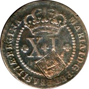 Cobre Brasileño 80 Reis "Moneda Contramarcada" 1809 KM# 291 ...