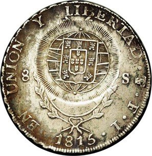 Plata Brasileña 960 Reis "Moneda Contramarcada Joao Príncipe Regente ...